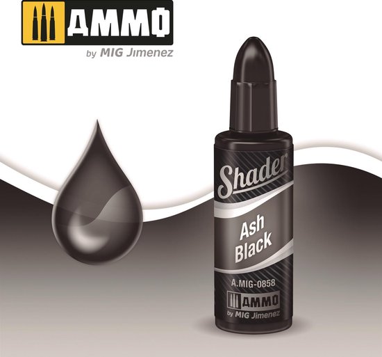 Mig - Shaders (10 Ml) Ash Black (2/20) * - MIG0858 - modelbouwsets ...