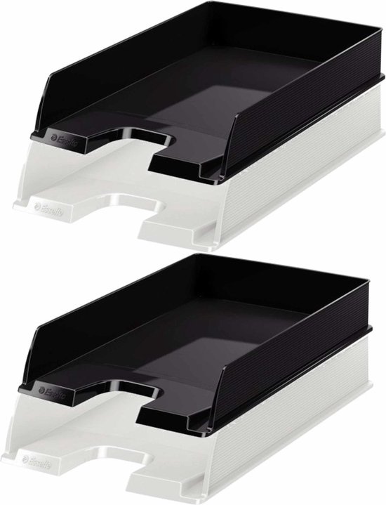 Esselte brievenbakjes set van 5x zwart en 5x wit in A4 formaat ...
