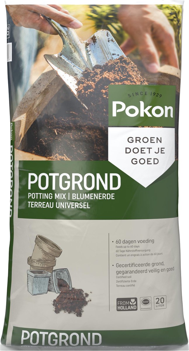 Pokon Universele Potgrond - 20l - Voor binnen en buiten - 60 dagen ...