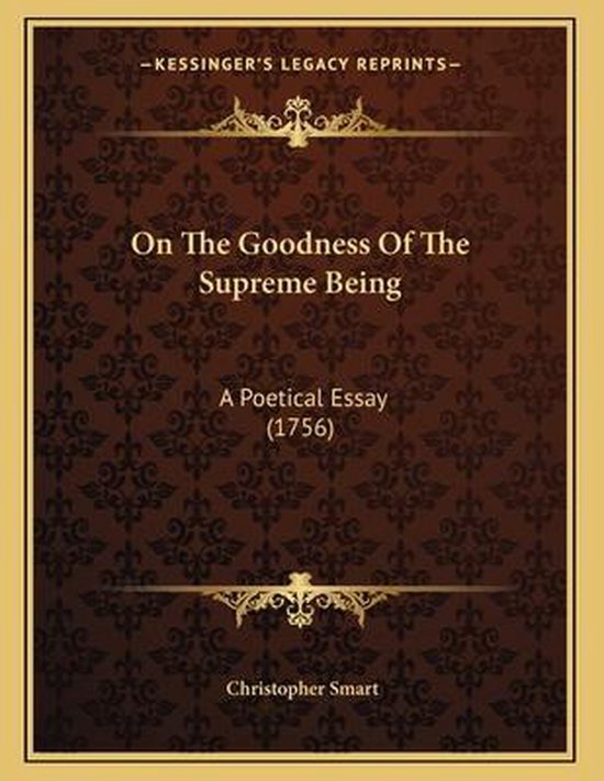 On the Goodness of the Supreme Being, Christopher Smart | 9781165876112 | Boeken | bol.com