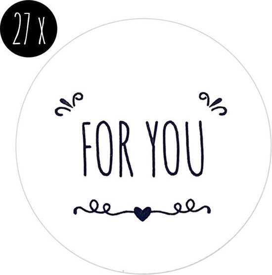 27x Sticker | FOR YOU | 35 mm | wit & zwart | bol.com
