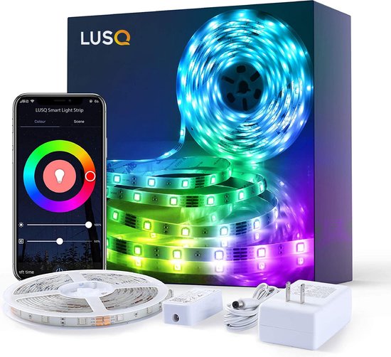 LUSQ® - Smart LED-strip 5 Meter Wifi - RGB LED 16 Miljoen Kleuren ...