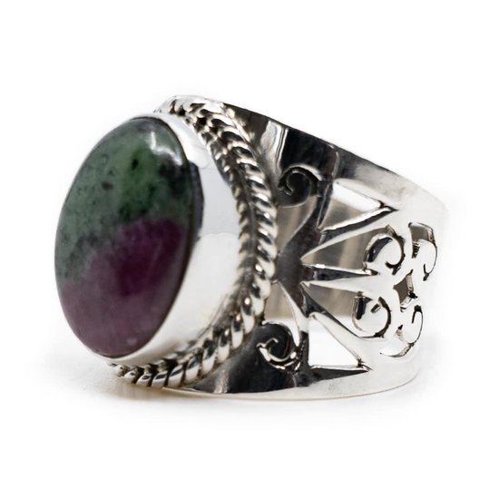 Edelsteen Ring Robijn in Zoisiet 925 Zilver “Elnoa” (Maat 17) | bol.com