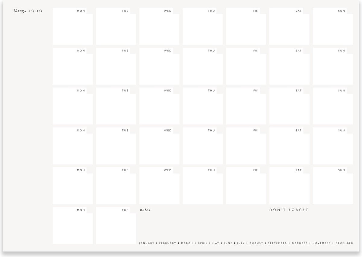 bol.com | 12 Grote Maandplanner Posters - 42 x 60 cm - Wallplanner ...