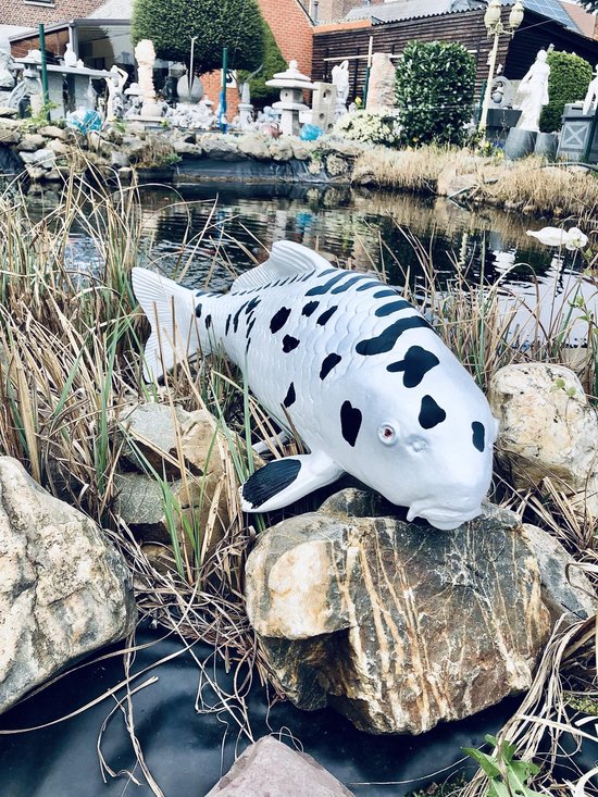 Koi Karper wit en zwart 25 cm hoog - polyester - polystone - beeld ...
