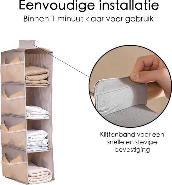 Kledingkast Organizer - Bruin - Hangende Opberger voor Ondergoed en BH ...