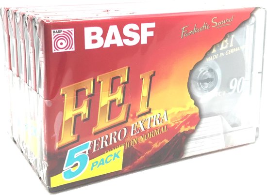 BASF FE-I 90 Ferro Extra Position Cassettes normales 5 Pack ...