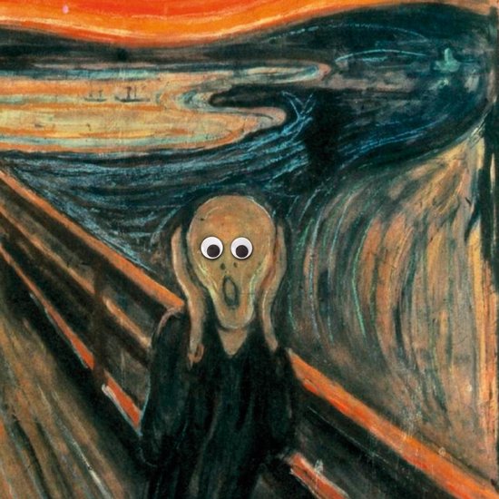 Luxe gevouwen wenskaart met envelop - De Schreeuw van Edvard Munch maar ...