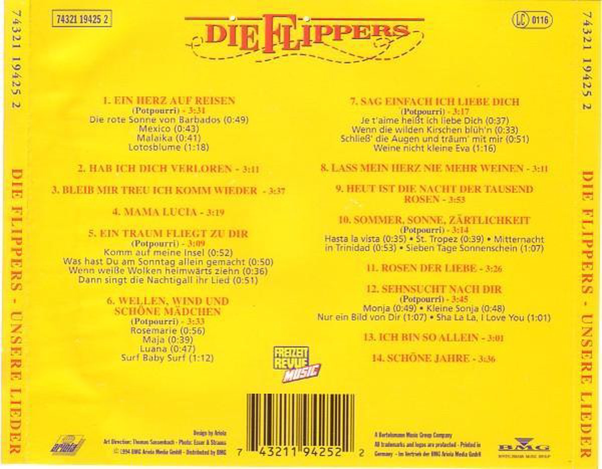 Unsere Lieder, Die Flippers | CD (album) | Muziek | bol