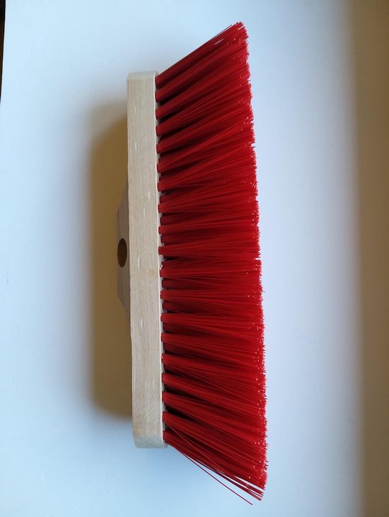 Straatveger Hout Rood PVC 30 cm - Incl. Houten Steel 140 cm | bol