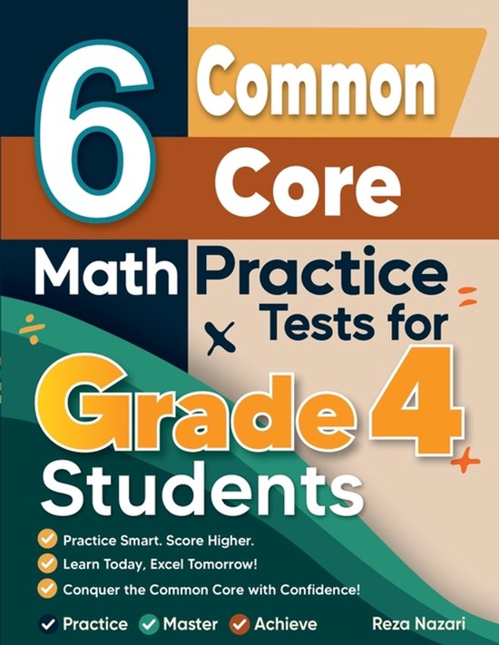 6 Common Core Grade 4 Math Practice Tests, Reza Nazari | 9798896479376 ...