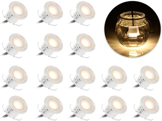 Inbouw LED-terrasverlichting set, 16 stuks, φ32mm trapverlichting ...