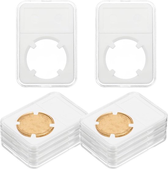 35mm Coin Lab Display Holder - 10pcs Clear Plastic Coin Storage Box ...