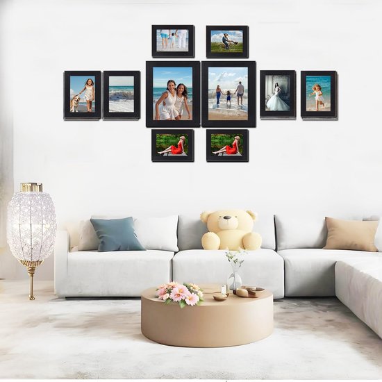 Set van 10 Fotolijsten voor Collage en Galerijmuur - Diverse Groottes | bol