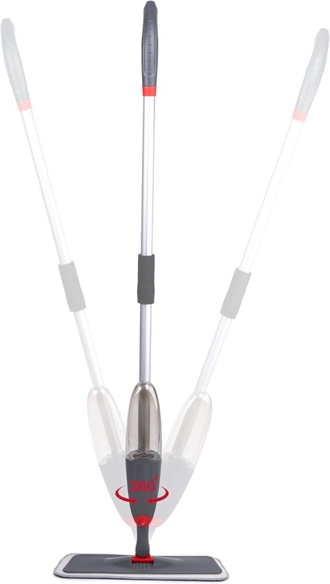 Zyrex® Dweil met spray - Dweil - Mop - Grijs - ‎126cm x 36cm x 10cm | bol