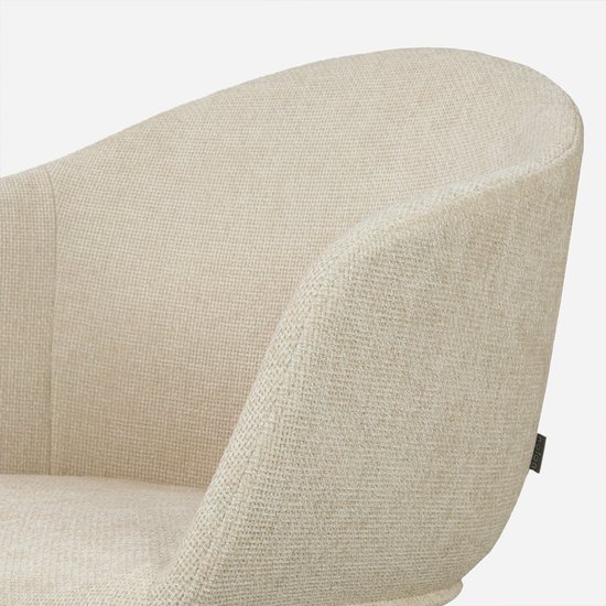 Nolon Noor-Otis draaibare Eetkamerstoel cottonbeige - walnoot houten ...