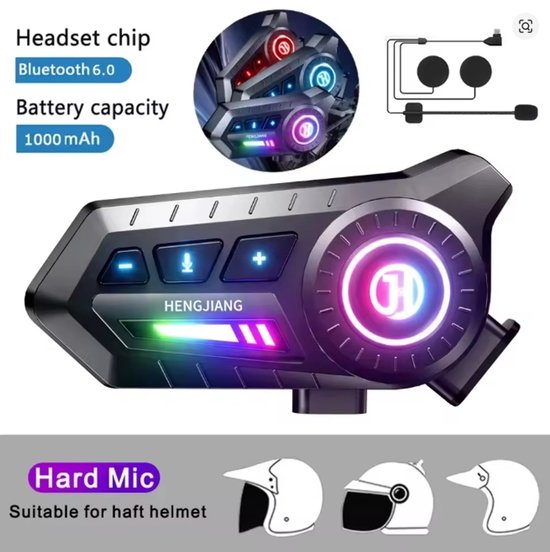 BT12 Bluetooth Motorhelm Headset – Draadloze Stereo Koptelefoon met ...