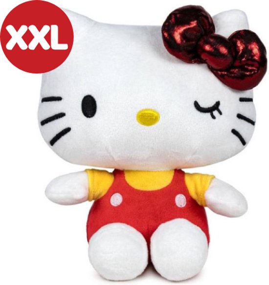 Hello Kitty (Rood) Pluche Knuffel XXL 80 cm | bol