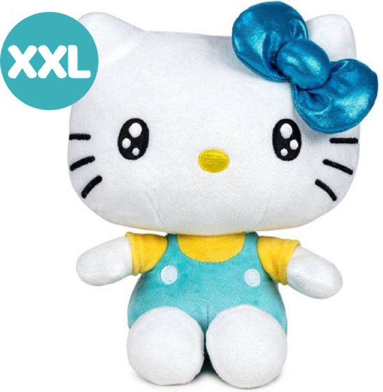 Hello Kitty (Turquoise) Pluche Knuffel XXL 80 cm - Speelgoed Knuffels ...