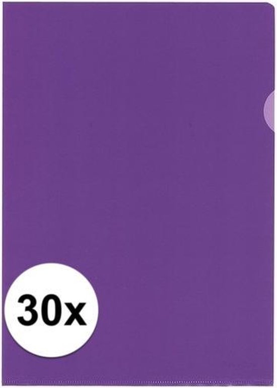 30x Insteekmap paars A4 formaat 21 x 30 cm - Kantoorartikelen | bol.com