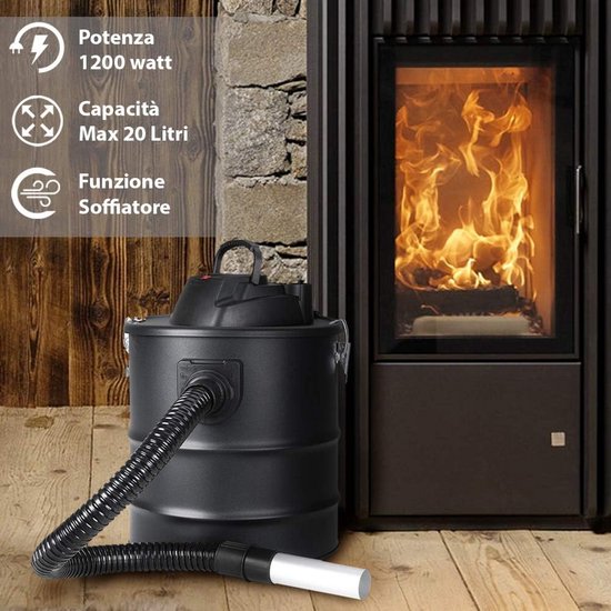 Krachtige Aszuiger 20L met HEPA Filter voor Open Haard en Pelletkachel ...