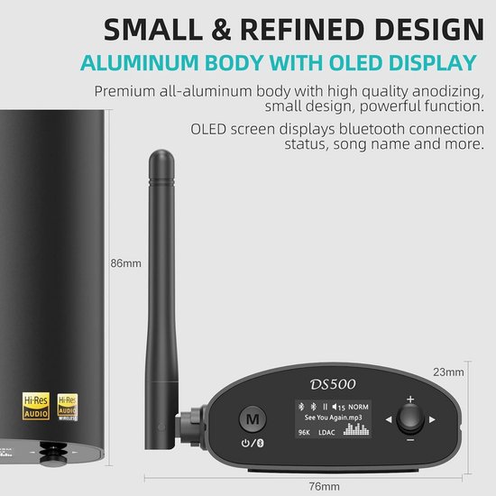 Bluetooth Audio Ontvanger Hifi met LDAC, aptX HD en Audiophile DAC | bol