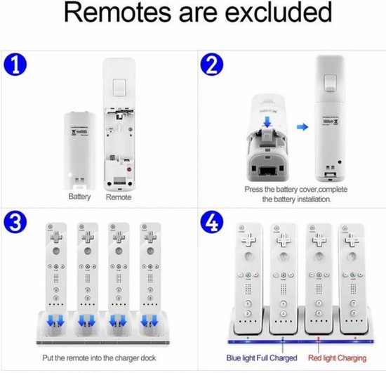 Oplaadstation en Draagbare Afstandsbediening Oplader voor 2 Wii ...