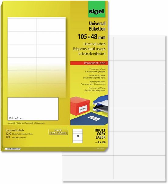 Universele Witte Etiketten A4 Formaat voor Laser- en Inkjetprinters ...