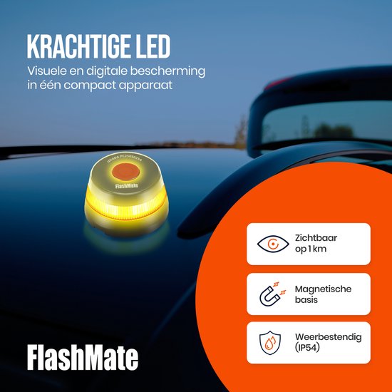FlashMate V16 alarmlicht - Met simkaart & GPS - Spanje DGT 3.0 ...