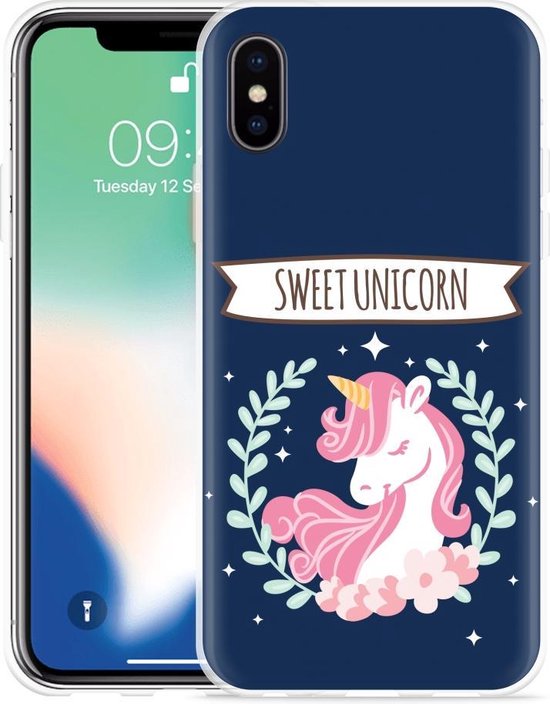 Hoesje geschikt voor iPhone X Sweet Unicorn | bol