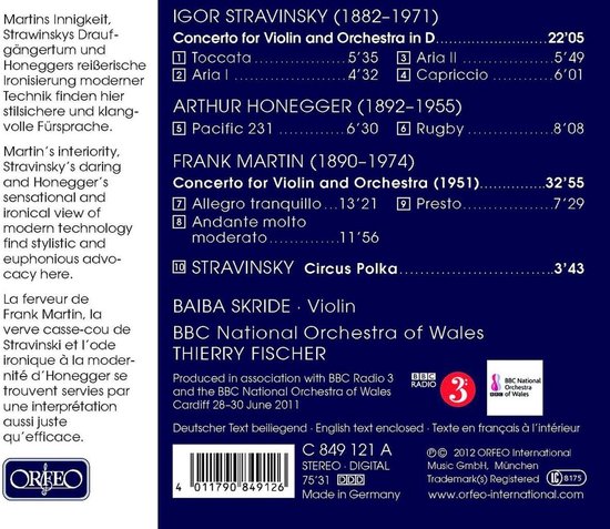 BBC National Orchestra Of W Skride - Stravinsky: Honegger: Pacific 231 ...
