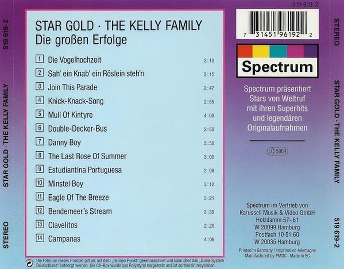 Kelly Family - Die grossen erfolge (star gold), Kelly Family | CD (album) | Muziek | bol.com