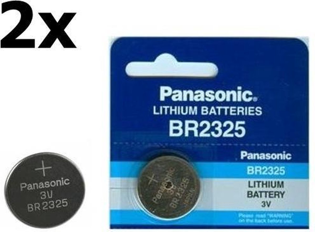 2 Stuks Panasonic Professional BR2325 / CR2325 P135 165mAh 3V batterij ...