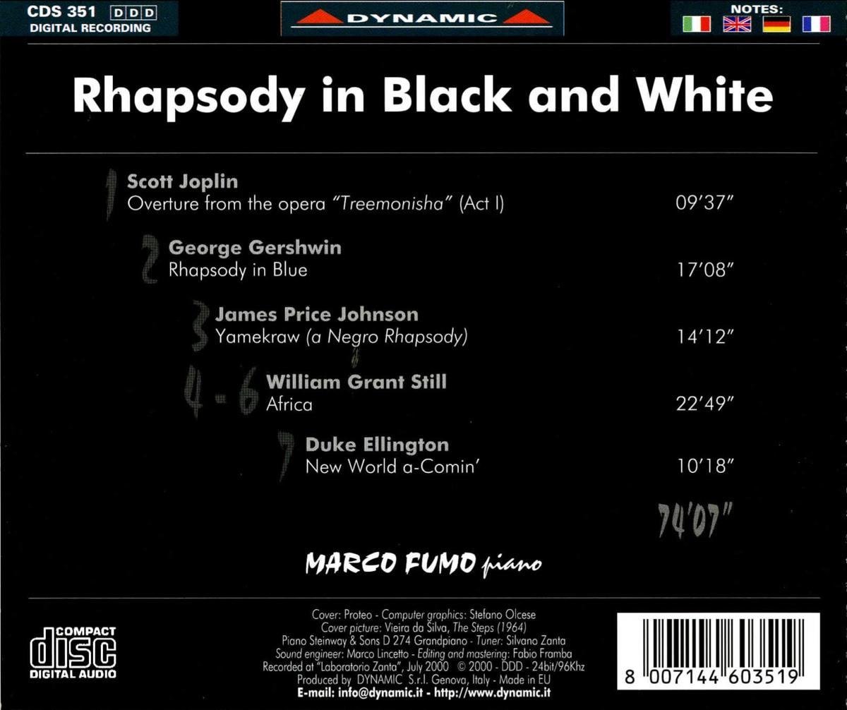 Rhapsody In Black And White, Marco Fumo | CD (album) | Muziek | bol.com