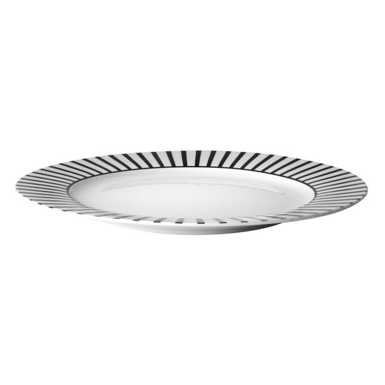 Dutch Rose Loft Dinerbord Grafische Streep Zwart-Wit 30cm | bol