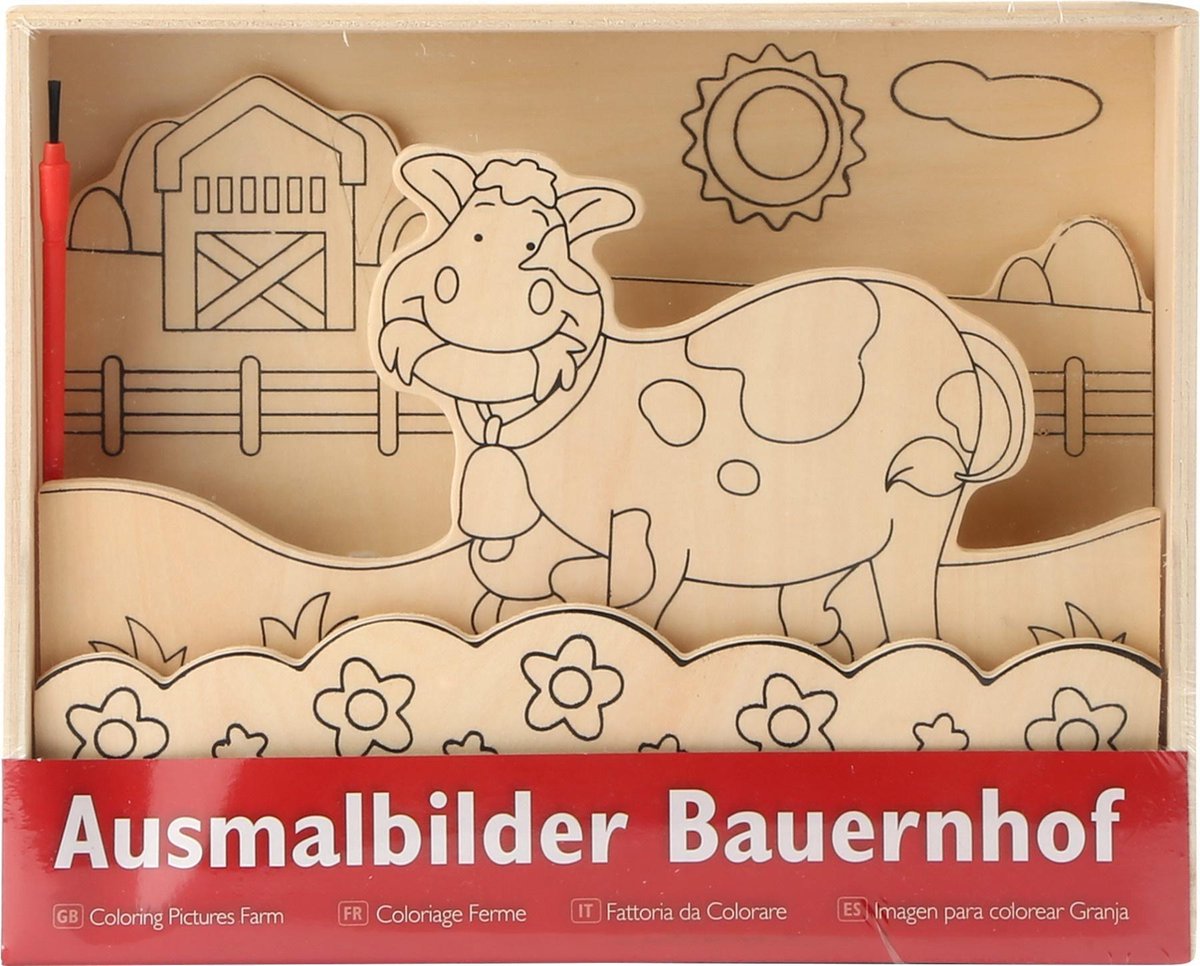small foot - "Farm" Wooden Colouring Pictures | bol.com