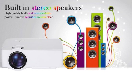 E08 1500 Lumens 1080p LCD Projector met HDMI, USB, HDM, SD, VGA en meer ...