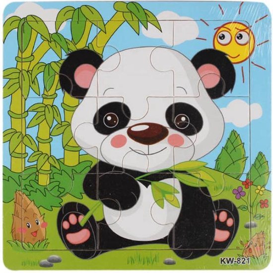 Kleine 9 delige houten Puzzel Panda - NBH® | bol