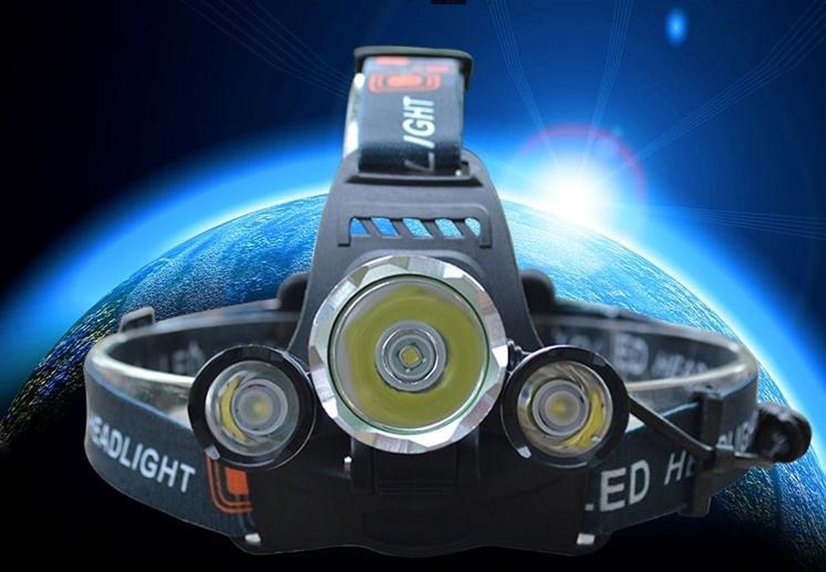Professionele LED 3-Dubbele Hoofdlamp - 1800 Lumen | bol