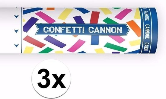 3x Confetti kanon kleuren mix 20 cm - confetti shooter / party popper | bol