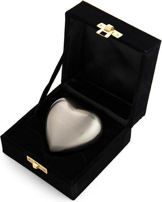 Mini hart urn zilver met houder | bol