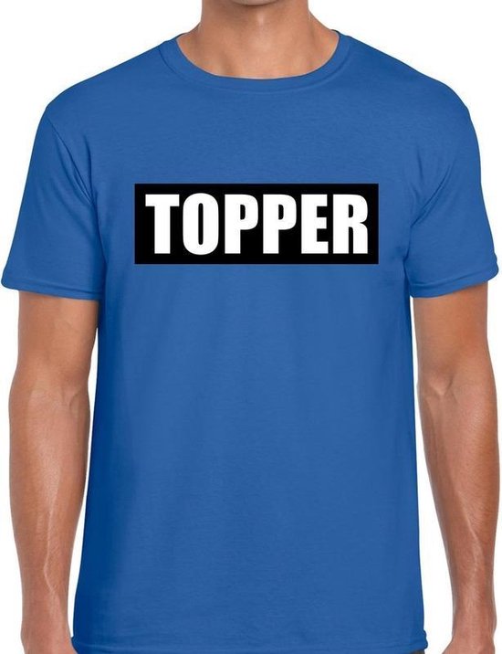 Toppers Topper in kader shirt heren blauw / Blauw Topper t-shirt heren ...