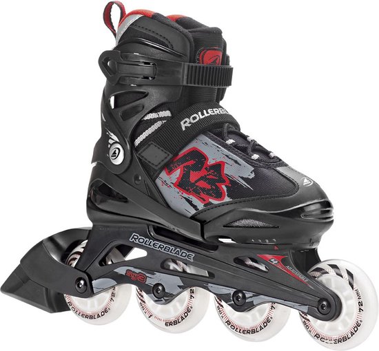 Rollerblade Inlineskates - Maat 36.5-40.5 - Unisex - zwart/rood/grijs ...