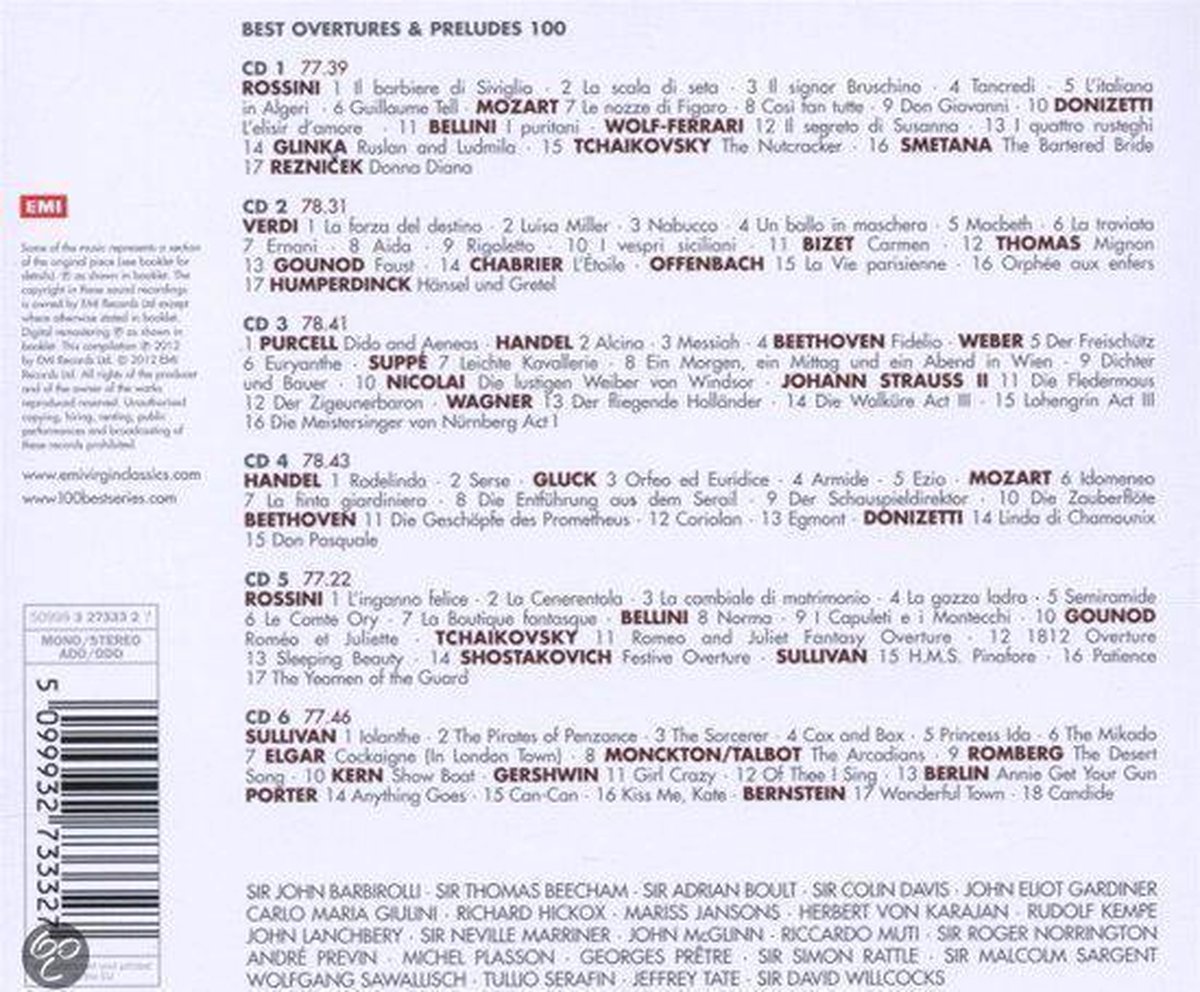 100 Best Overtures, various artists | CD (album) | Muziek | bol.com