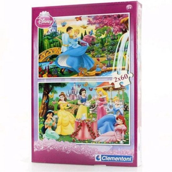Clementoni Disney princess puzel 2 stuks (60 stukjes per puzzel) | bol