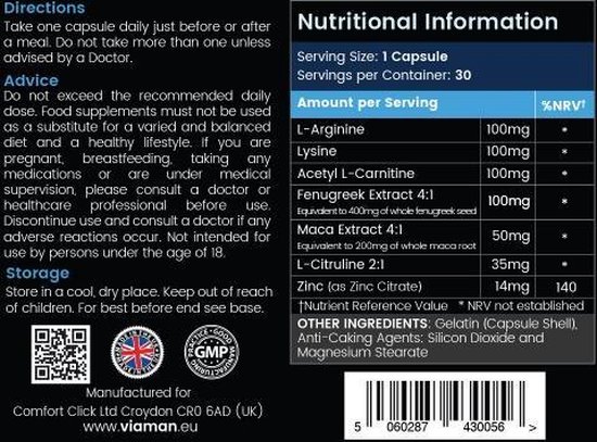 Viaman Natuurlijke Erectiepil 30 Capsules | bol.com