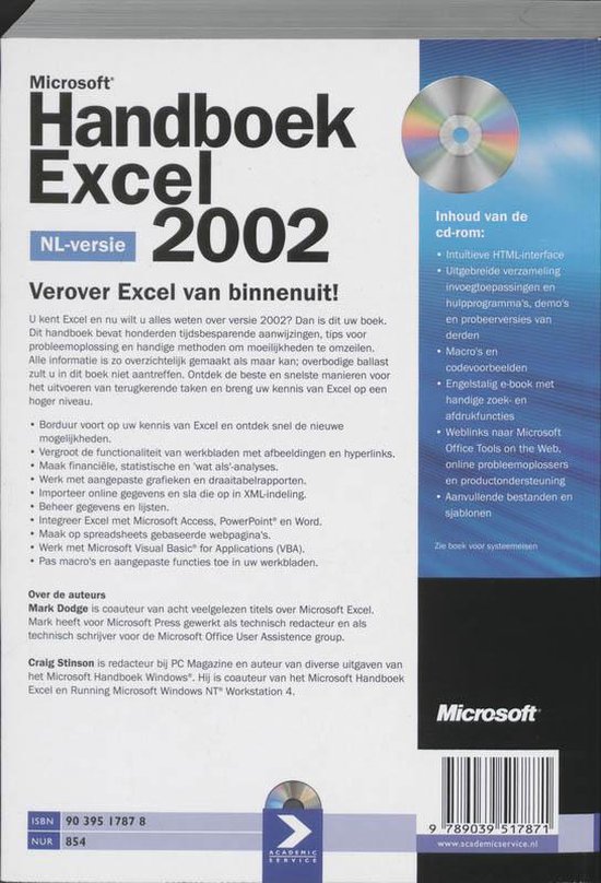 Microsoft Handboek Excel 2002, C. Stinson | 9789039517871 | Boeken | bol