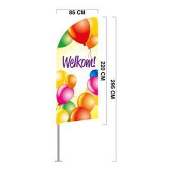 Beachflag - Welkom - #2 - Vlag + Hengelsysteem - Actievlag.nl | bol