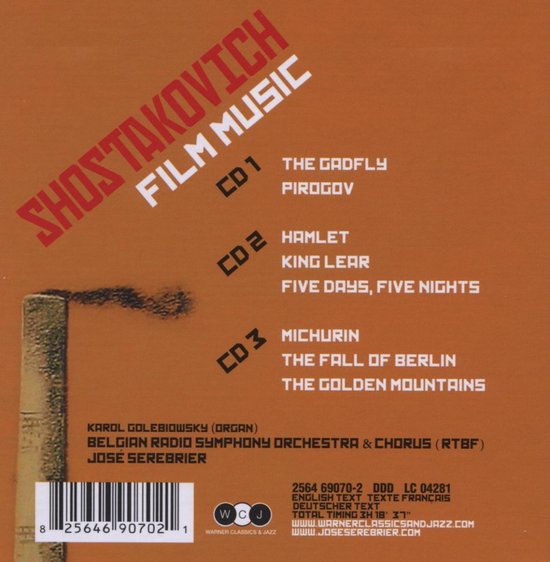 Shostakovich:Film Music, Jose Serebrier | CD (album) | Muziek | bol.com