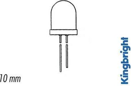 SUPERFELLE 10mm LED ROOD DIFFUUS 100mcd (L-813ID) | bol.com